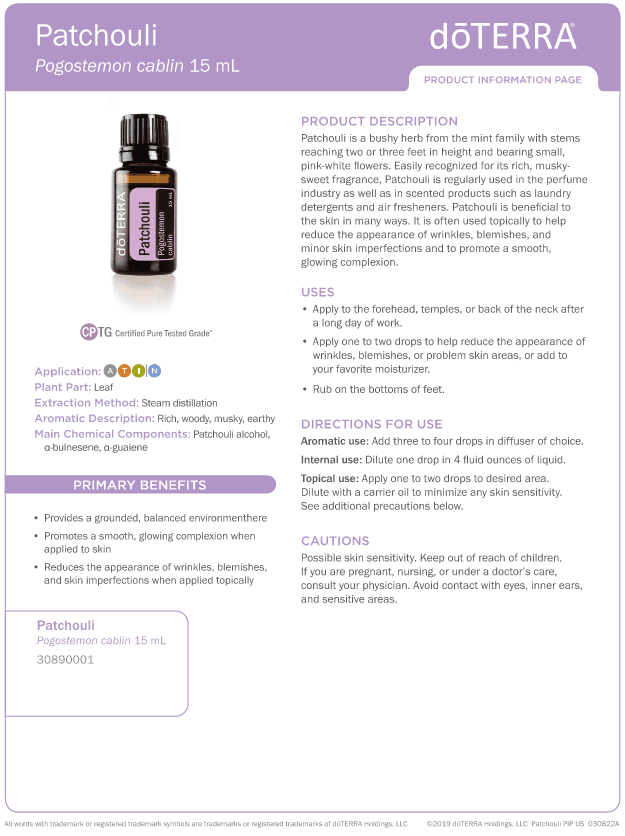 Patchouli Essential Oil by doTERRA - 15ml - Barefoot Betters
